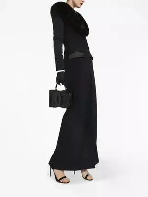 Dolce & Gabbana Single-breasted Fitted-waist Coat With Detachable Fur Collar