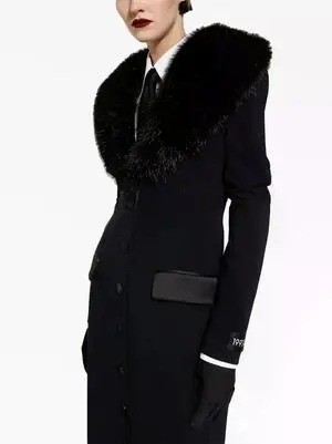 Dolce & Gabbana Single-breasted Fitted-waist Coat With Detachable Fur Collar