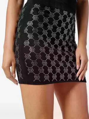 Philipp Plein Monogram Knitted Mini Skirt - Black
