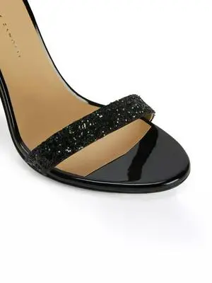GIUSEPPE ZANOTTI 110mm Tara Glitter Sandals - Black