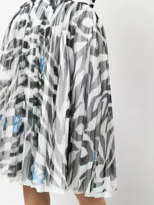 Off-White Zebra-print Pleated Midi Skirt
