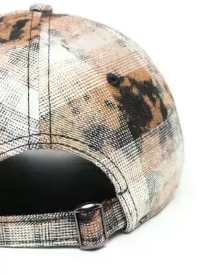 Palm Angels Curved-logo Checked Cap