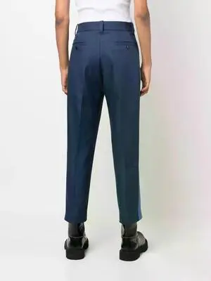Viktor & Rolf Navy Embroidered Logo Cropped Trousers