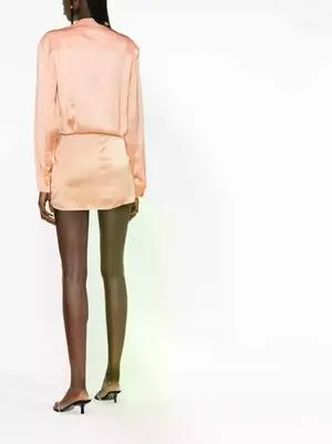 Off-White Twist-detail Shirt Dress - Pink
