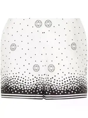 Elie Saab Monogram-print Cotton Shorts - White