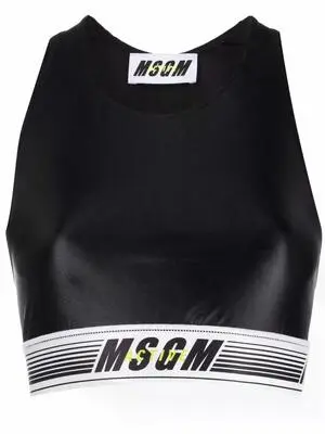 MSGM Logo Underband Sports Bra - Black