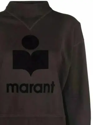MARANT ETOILE Moby Flocked-logo Sweatshirt - Black