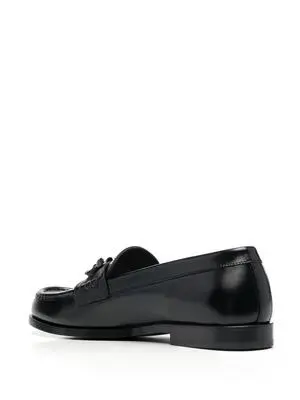 Valentino Garavani Vlogo Chain Leather Loafers - Black