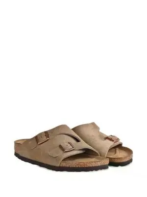 BIRKENSTOCK Zürich Buckled Suede Sandals - Neutrals