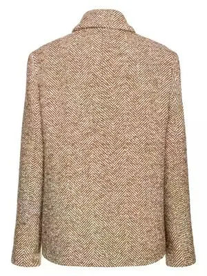Pinko Double-breasted Chevron Knit Blazer