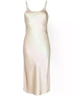 Voz Silk-satin Midi Slip Dress - Neutrals