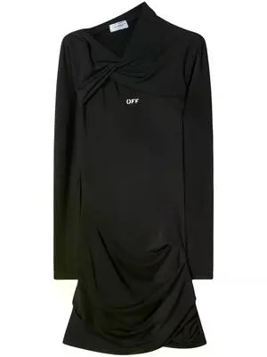 Off-White Off Stamp Twist-detail Minidress