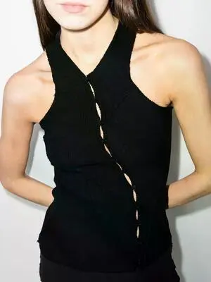 TALIA BYRE Button-up Asymmetric Vest