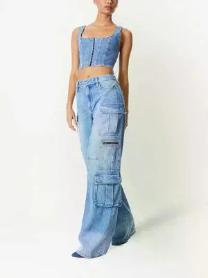 Alice + Olivia Cay Baggy Denim Cargo Trousers