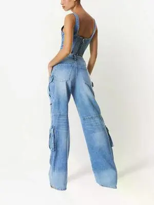 Alice + Olivia Cay Baggy Denim Cargo Trousers