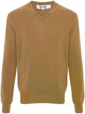 Play Comme Des Garcon Logo-appliqué Wool Jumper