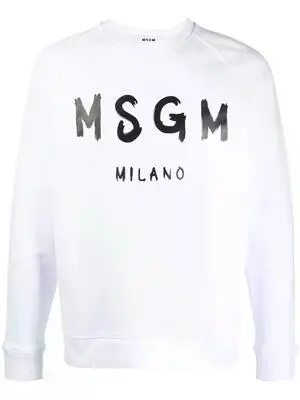 MSGM Printed Logo Sweatshirt - White