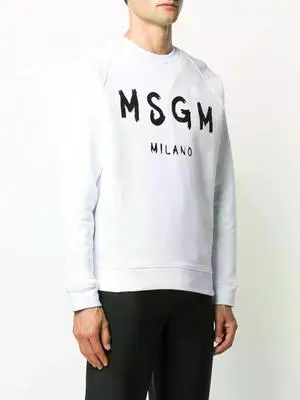 MSGM Printed Logo Sweatshirt - White