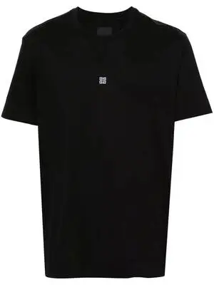 Givenchy 4g-embroidered Cotton T-shirt - Black