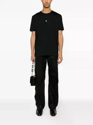 Givenchy 4g-embroidered Cotton T-shirt - Black