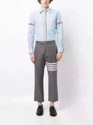 Thom Browne Rwb Stripe Cotton Shirt - Blue