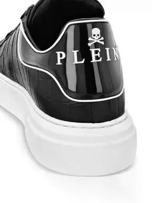Philipp Plein Crocco Big Bang Runner Sneakers - Black