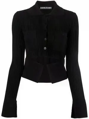 ANDREĀDAMO Ribbed Knitted Top