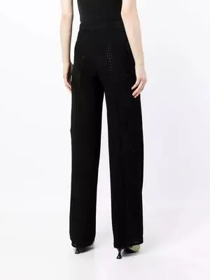 MARINE SERRE Crescent Moon Pattern Wide-leg Trousers
