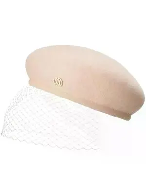 MAISON MICHEL Bonnie Veil Beret - Neutrals