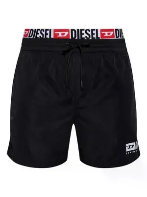 DIESEL® Logo-print Swim Shorts - Black