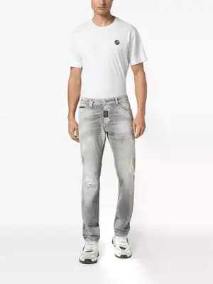 Philipp Plein Distressed Straight-leg Jeans