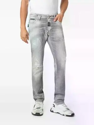 Philipp Plein Distressed Straight-leg Jeans