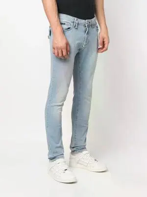 Philipp Plein Logo-plaque Slim-leg Jeans - Blue