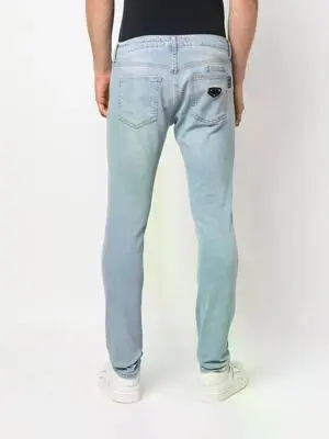 Philipp Plein Logo-plaque Slim-leg Jeans - Blue