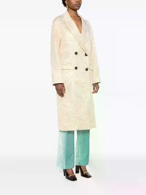 FORTE_FORTE Metallic-effect Double-breasted Coat