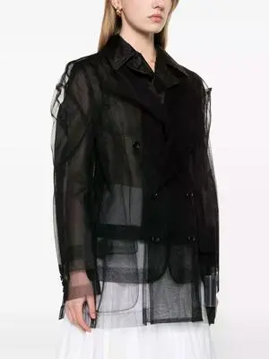 Comme Des Garçons Double-breasted Tulle Blazer