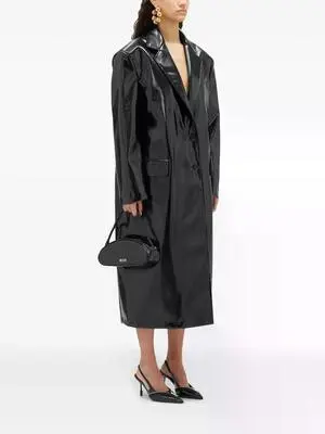 MSGM Faux-leather Single-breasted Coat