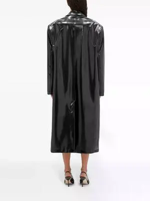 MSGM Faux-leather Single-breasted Coat