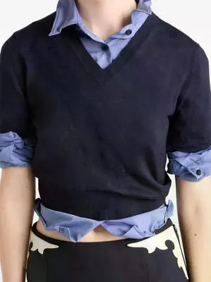 Prada V-neck Wool Top