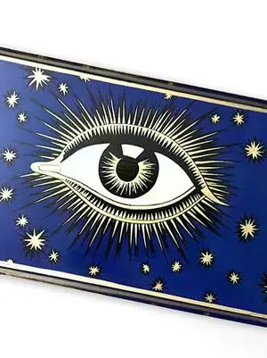 LES-OTTOMANS Eye-motif Tray - Blue