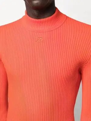 COURREGES Ribbed-knit Long-sleeve Jumper
