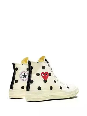 CONVERSE X COMME DES GARONS PLAY Chuck 70 Hi Polka Dot Lace-up Sneakers