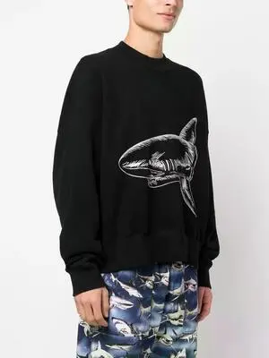 Palm Angels Split Shark Crew-neck Sweatshirt