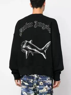 Palm Angels Split Shark Crew-neck Sweatshirt