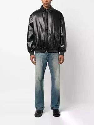 MANOKHI Biker Bomber Jacket - Black