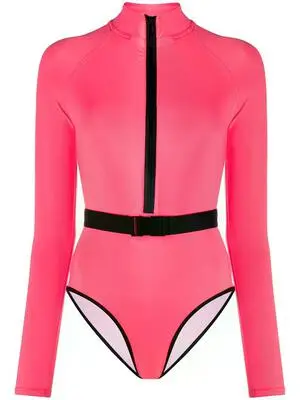 NOIRE SWIMWEAR Long-sleeve One-piece Swimsuit - Pink