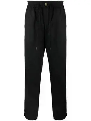 Versace Logo-patch Drawstring Straight-leg Trousers