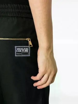 Versace Logo-patch Drawstring Straight-leg Trousers