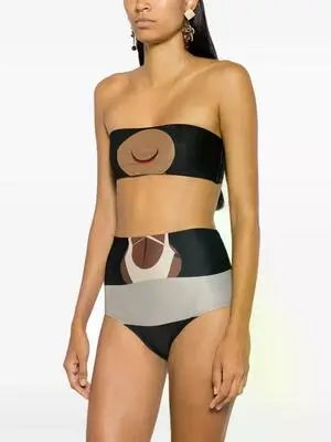 AMIR SLAMA Graphic-print Bandeau Bikini