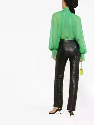 ATU BODY COUTURE Pussy-bow Silk Blouse - Green